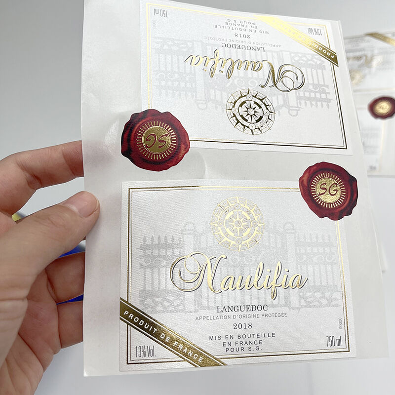 Custom Gold Foil Wine Labels - Waterproof Vinyl Stickers for Weddings
